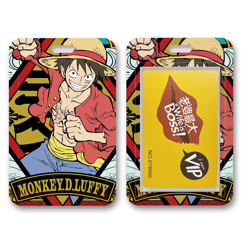Luffy Zoro Anime Card Cases Holders Lanyard Cosplay Badge ID Cards ...
