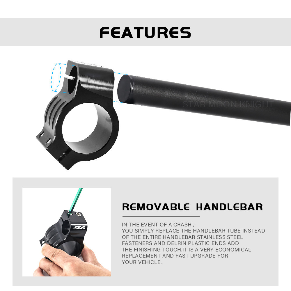 Clip on Ons Fork Riser Handlebar For Kawasaki Ninja 250 300 400 636 ZX ...