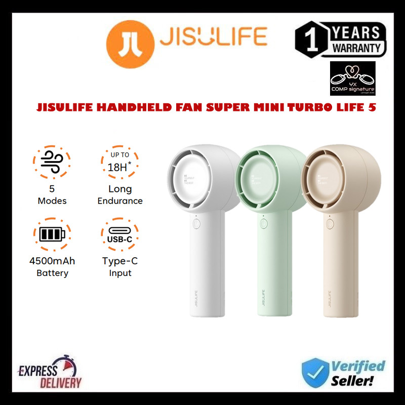 JISULIFE HANDHELD FAN SUPER MINI TURBO LIFE 5 COMPACT POCKET FAN FA42-1 ...