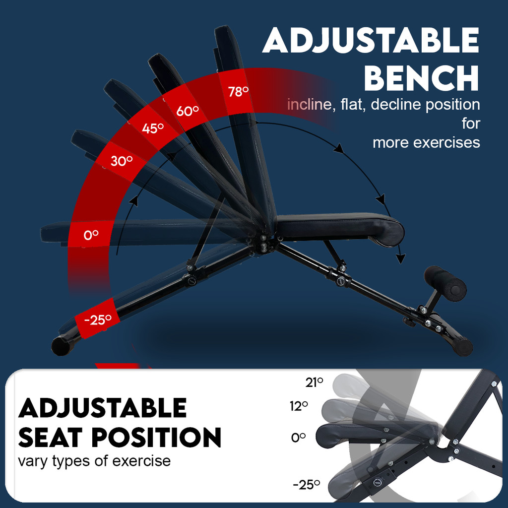 Vigor Fitness Adjustable Dumbbell Bench Gym Bench B4 / Bangku Gim ...