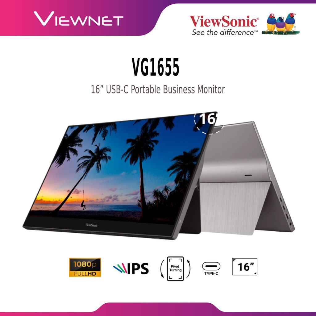 VIEWSONIC 16" VA1655 / VG1655 / TD1655 FULL HD IPS PORTABLE LCD MONITOR ...