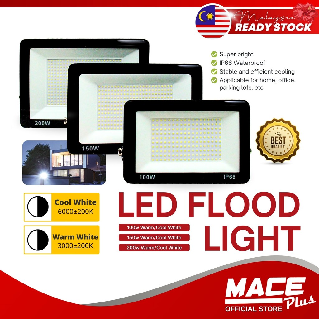 IP66 Waterproof SMD LED Flood Light Warm White / Cool White Outdoor ...