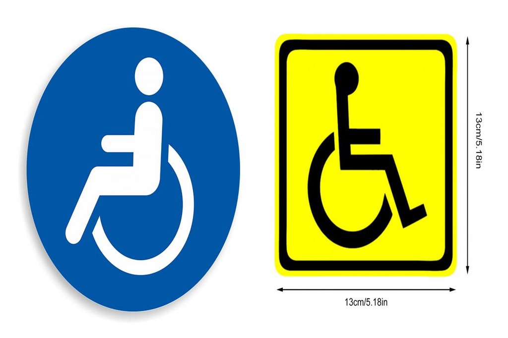 Sp Easy to Install Vehicle Stickers Vinyl Car Decals for Disabled 5pcs ...