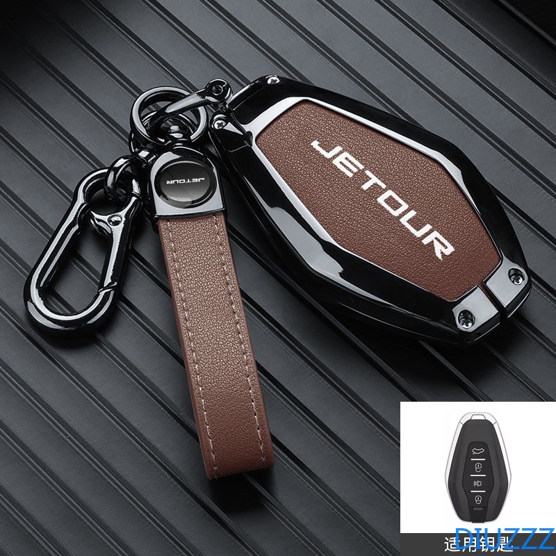 Zinc Alloy Leather Car Smart Key Cover Case Shell Fob fo rChery Jetour ...