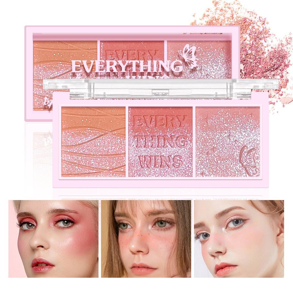 Three-color blush/pearlescent matte glitter niche pink color daily ...