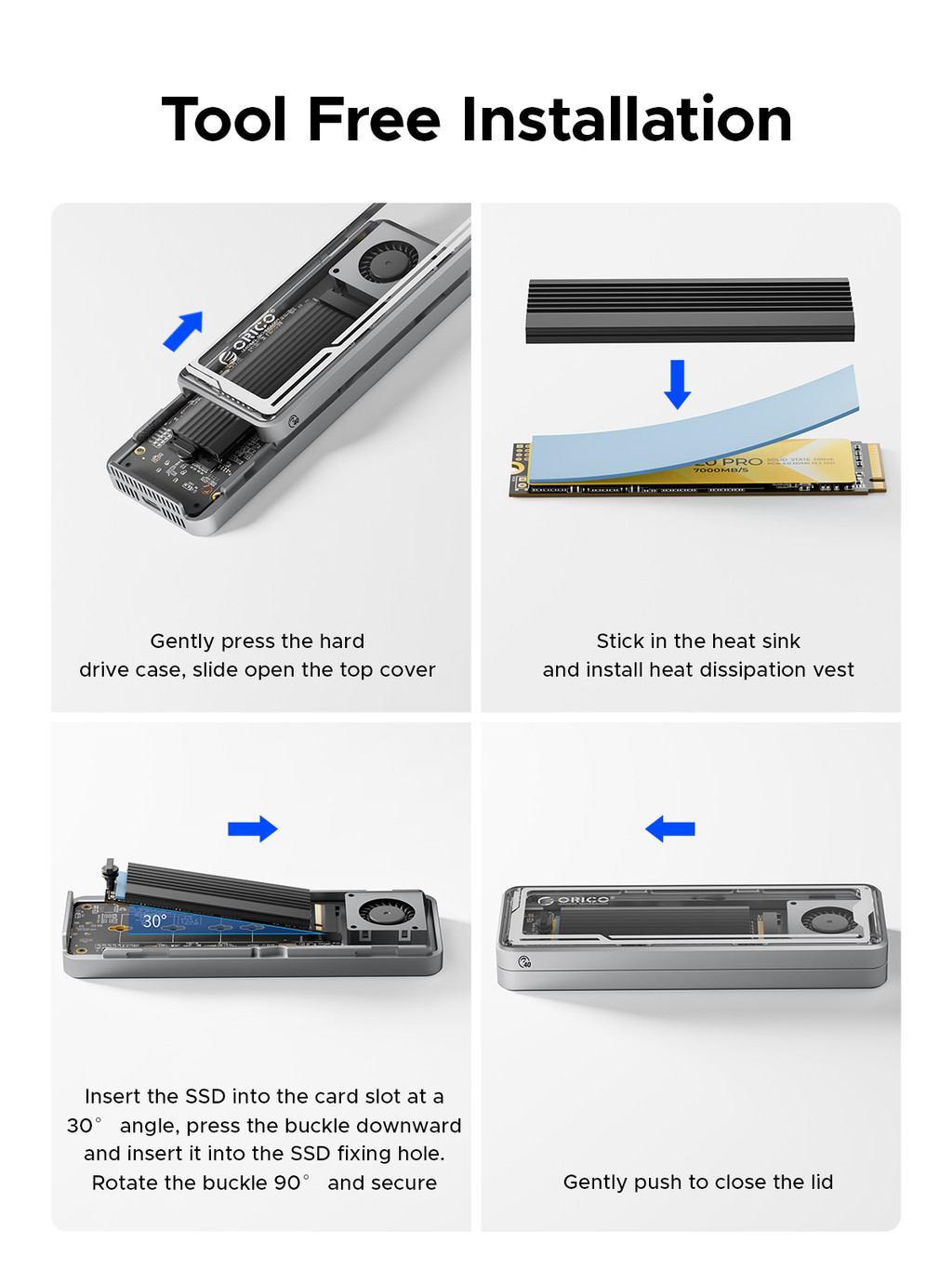 ORICO M.2 SSD Enclosure USB4 NVMe PCIe4.0 Case 8TB Compatible ...