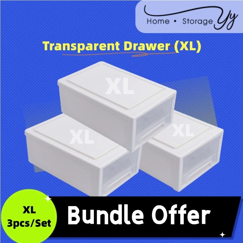 Johor Seller |Transparent Drawer Storage Boxes Creative Foldable ...