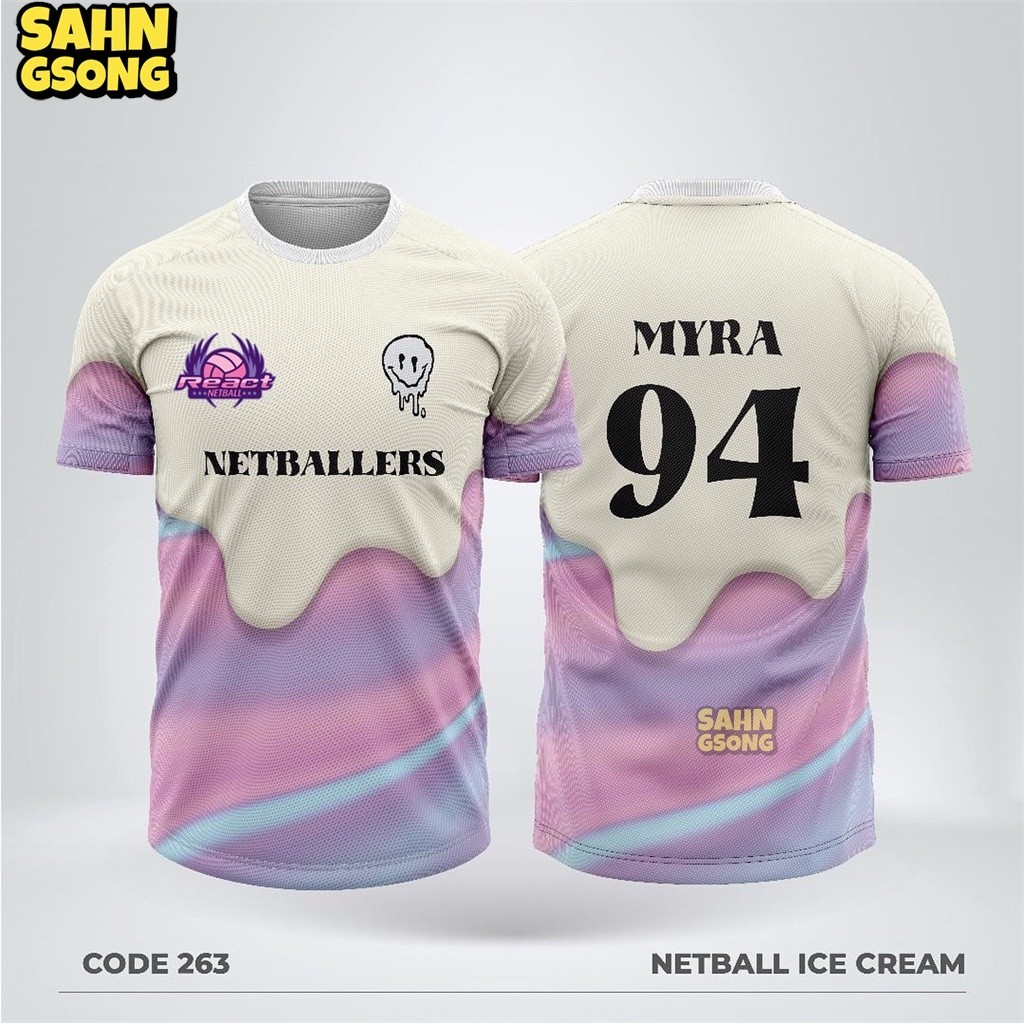Free Custom Netball Sublimation T shirt [NEW] Netball FULLY SUBLIMATED ...