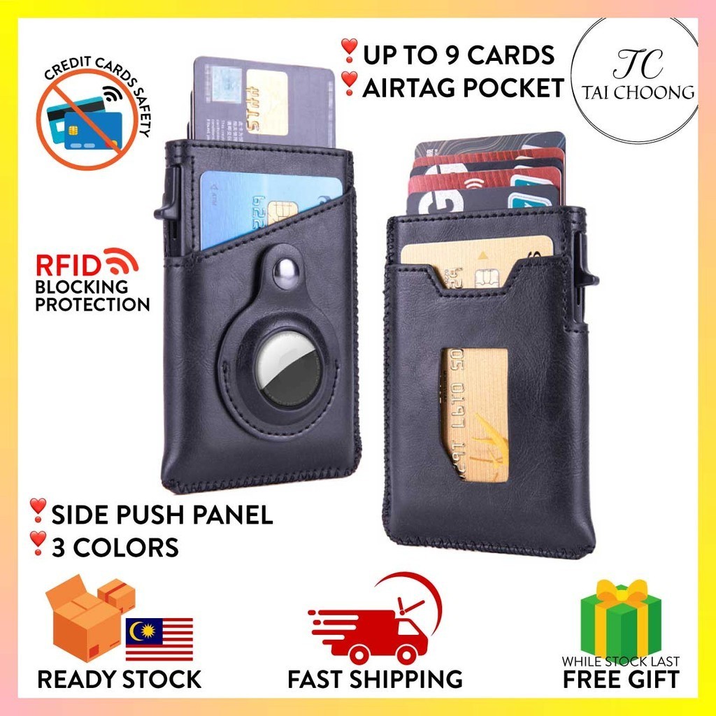 TC BW-036 Side Push Pop Up Card Holder With 🍎 Air Tag Case | RFID ...