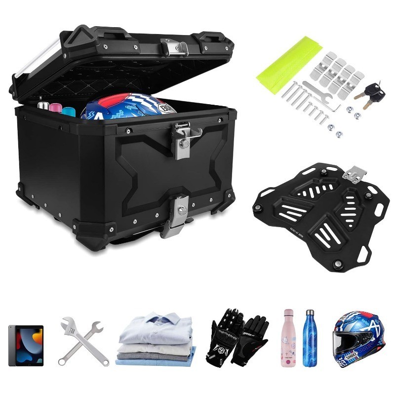 Motorcycle Aluminum Top Box 45L Logo X Design Kotak Motosikal Peti ...