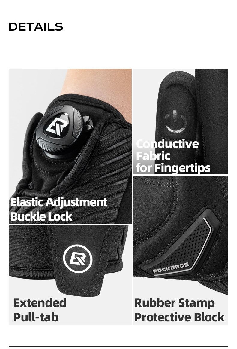 【MY Delivery】ROCKBROS Motorcycle Gloves With Quick Adjustable Buckle ...