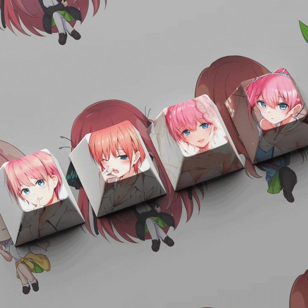 4 pcs The Quintessential Quintuplets Anime Keycaps Nakano Ichika Nino ...