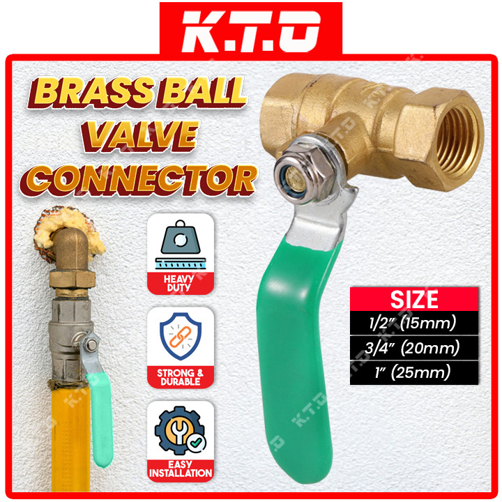 1/2" 3/4" 1" Brass Hose Ball Valve Pipe Connector Fitting With Thread ...