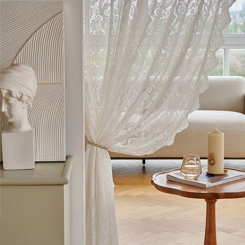 🇲🇾【MY STOCK&24H Delivery】Ins Short Curtain Vintage Lace Window Gauze ...