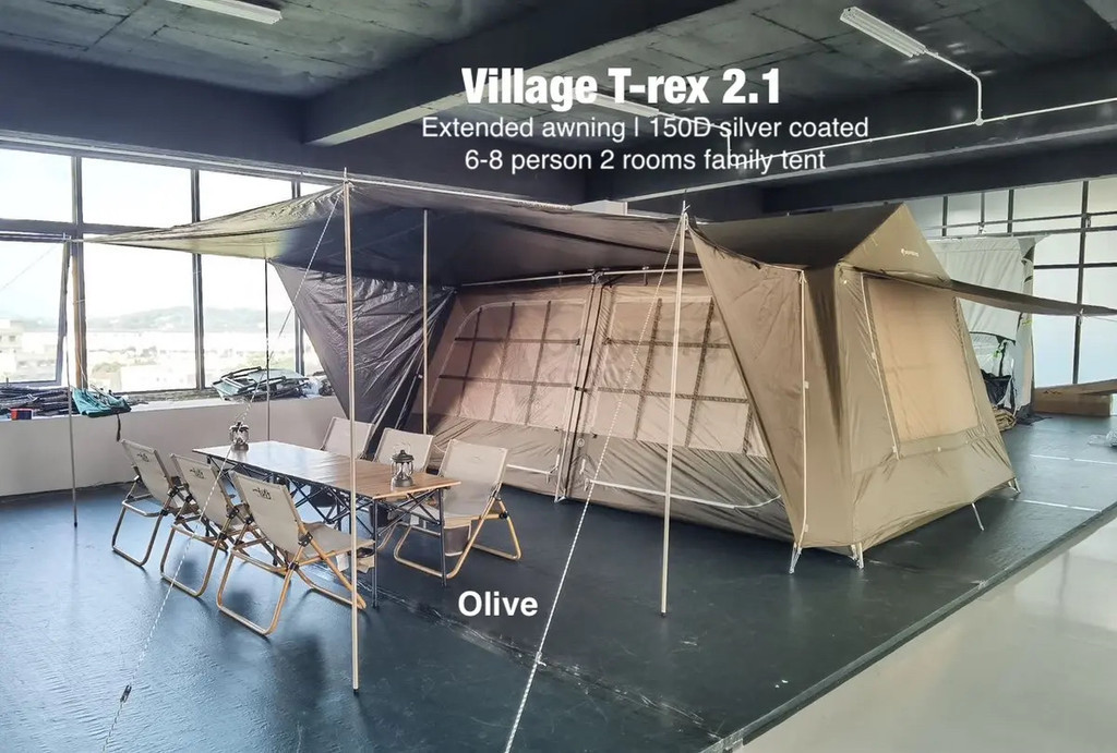 PAYUNG.CAMP Village T-Rex Village T Tent Extra Large Luxury 8-10 ...