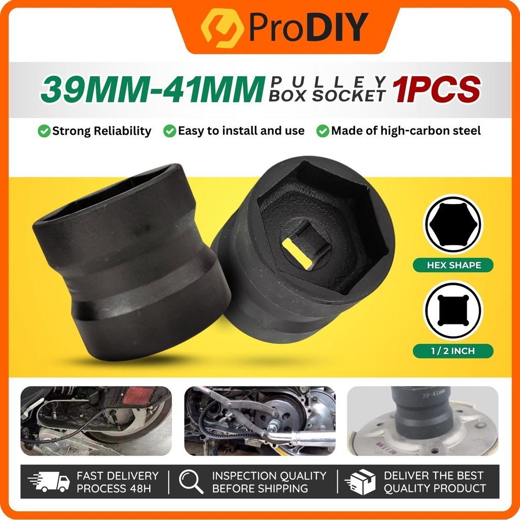39MM-41MM Pulley Socket Box Scooter 1/2 Drive Hex Shape Double Head ...