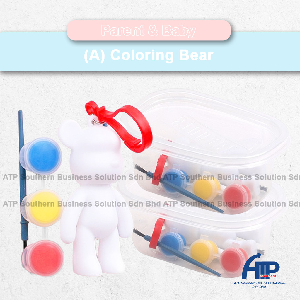 Coloring Bear Creative DIY Fluid Bearbrick Keychain Mini Mainan Bear ...