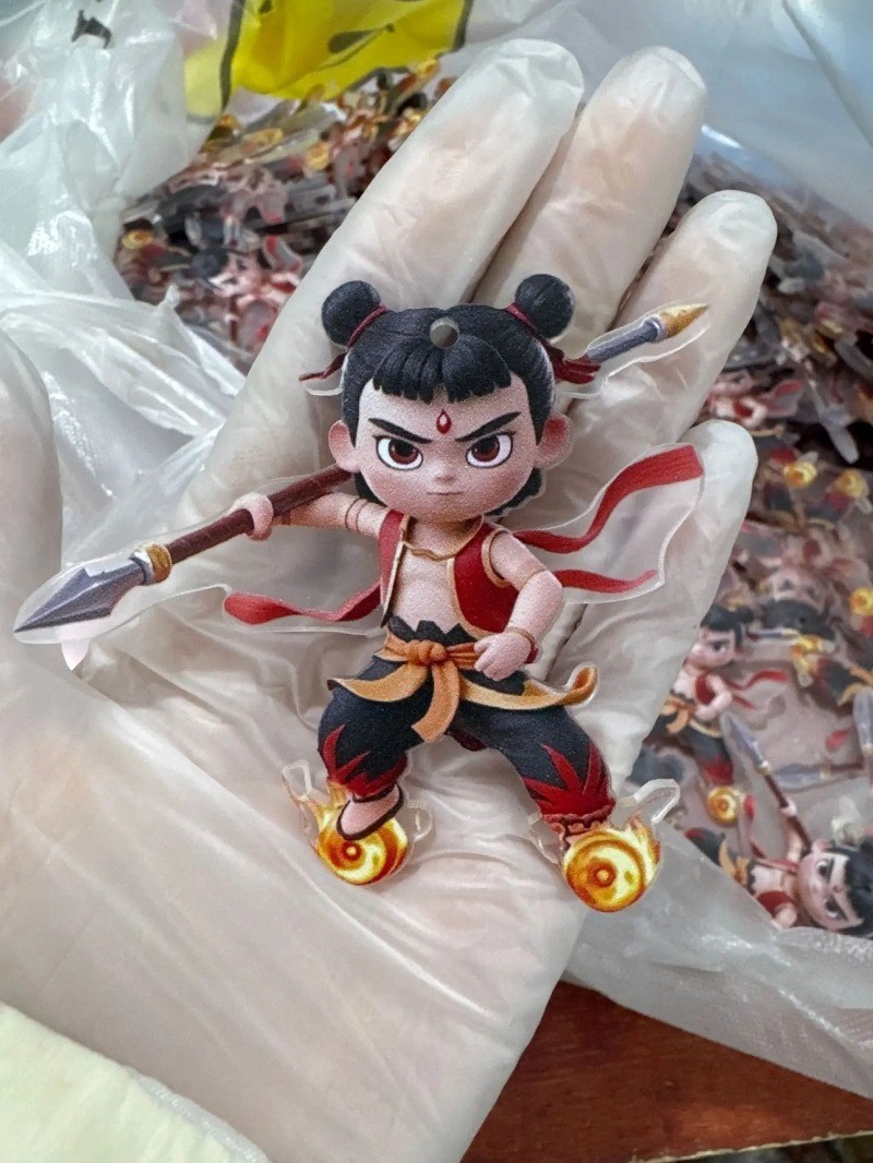 2025 New 2d Popular Cute Cartoon Nezha Car Rearview Mirror Pendant ...