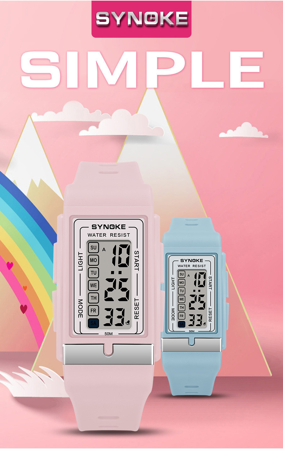 SYNOKE Digital Watches Unisex Women Men Sports Wristband Multifunction ...