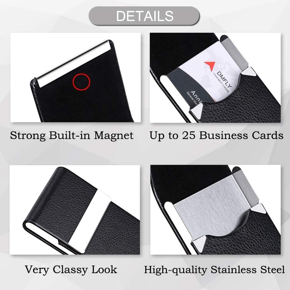 Business Card Holder Case - PU Leather Business Name Card Case Slim ...