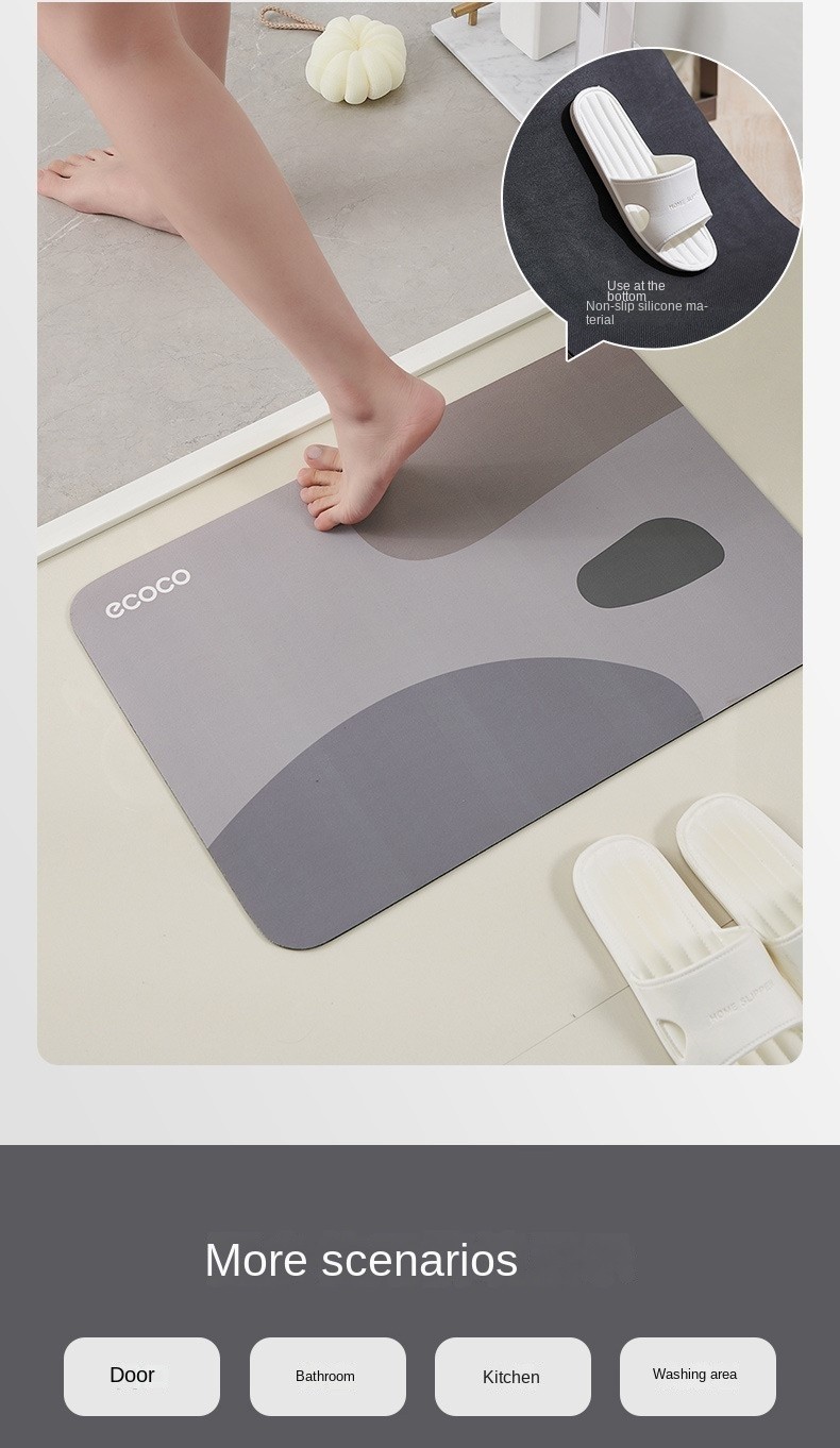 LODER ECOCO Luxury Bathroom Floor Mat - Ultra Soft and Water-absorbent - Non-slip (Size 40 x 60 ...