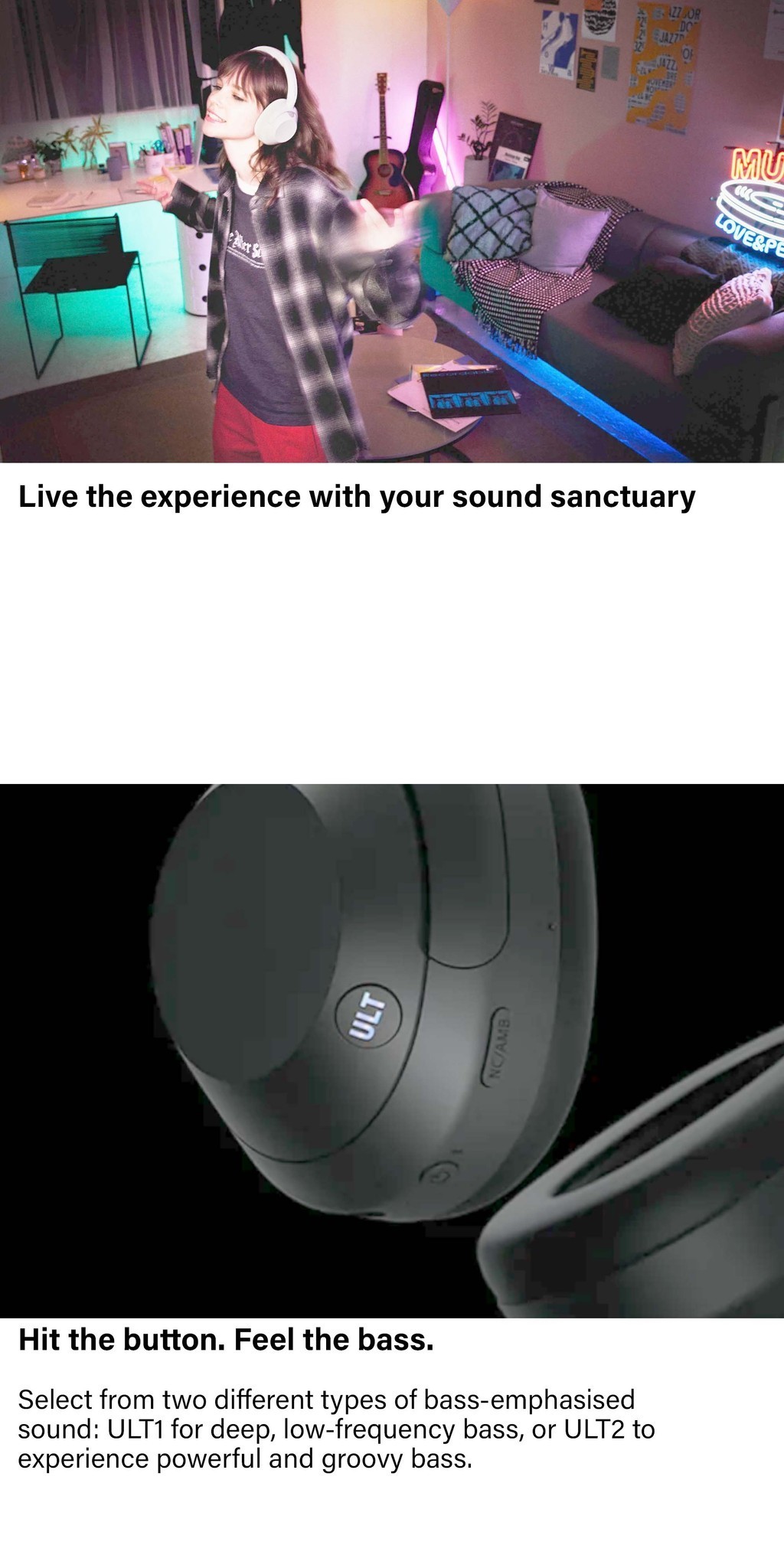 Sony WH-ULT900N Over-Ear Wireless Noise Cancelling Headphones WHULT900N ...