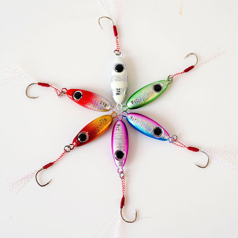 5.5g/7.5g/10g/14g/17g/21g Fishing Lure Metal Jig Hook Fishing Spinner Bait Laser Jigging Spoon ...