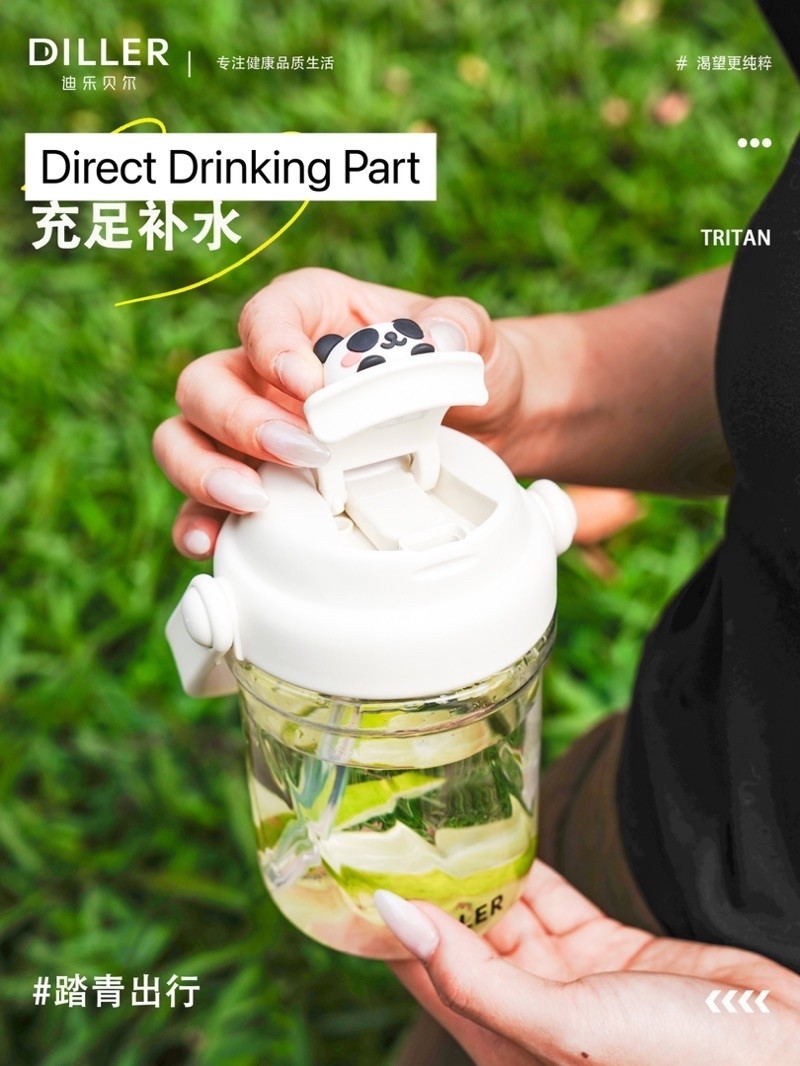 Diller Panda Multifunction Tritan Picnic Water Bottle with Handle D2441 ...