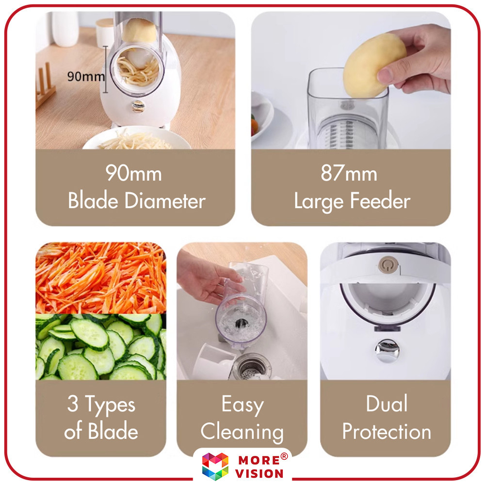 Multifunction Electric Slicer Cutter Machine Rechargeable Vegetable Kitchen Rotary Grater Potato ...