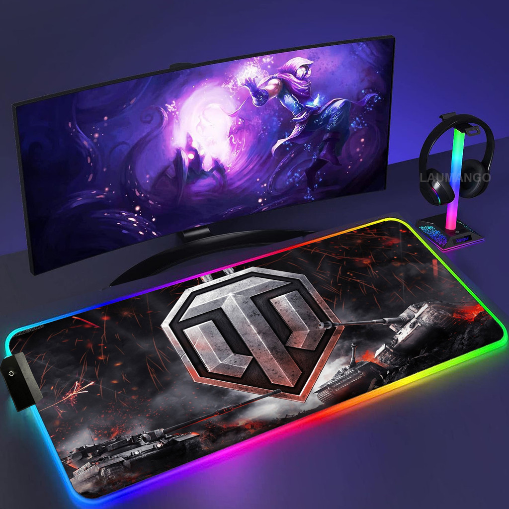Mousepad Anime World of Tanks Rgb Pc Gamer Mouse Gaming Pad Luminous ...