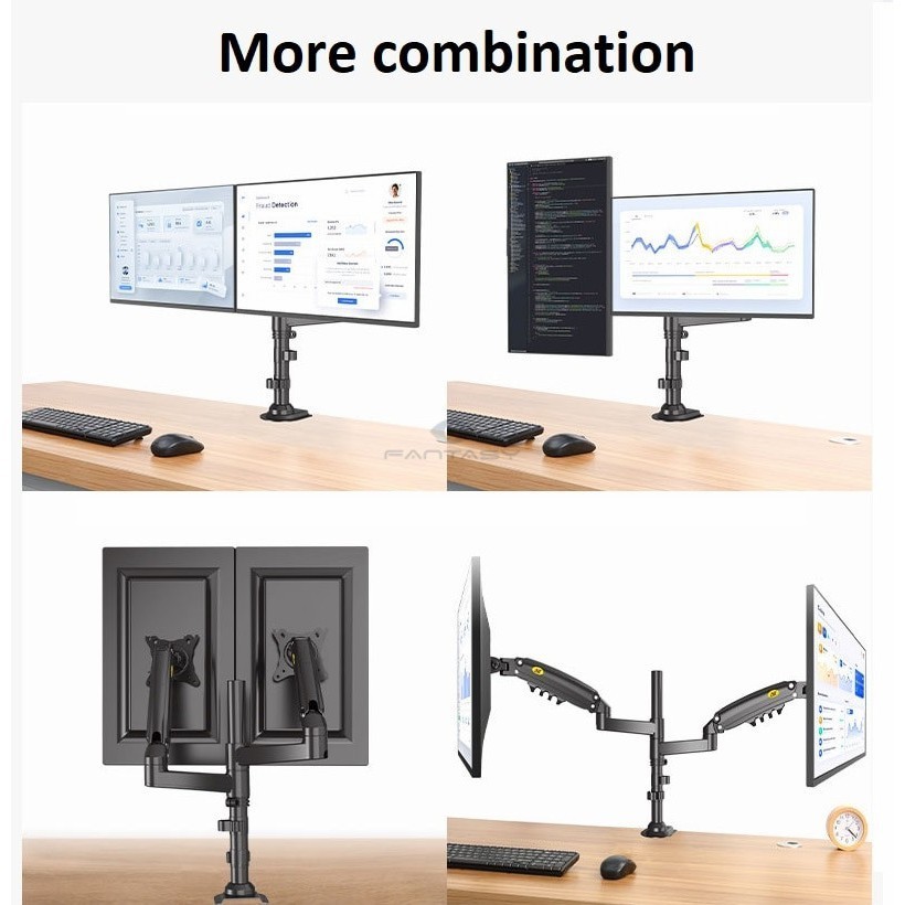 Nb North Bayou H180 22-32'' Monitor Desk Mount Stand Full Motion Swivel ...