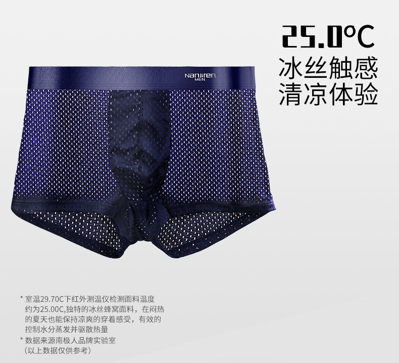 Nanjiren Men's Underwear Men's Breathable Mesh Ice Silk Thin Summer ...
