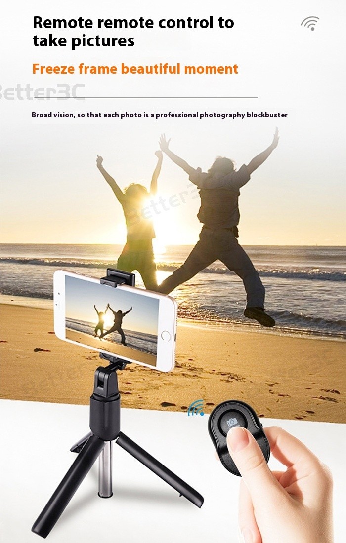 Mini Portable Bluetooth5.0 Wireless Controller Remote Control Button Selfie Camera Stick Shutter ...