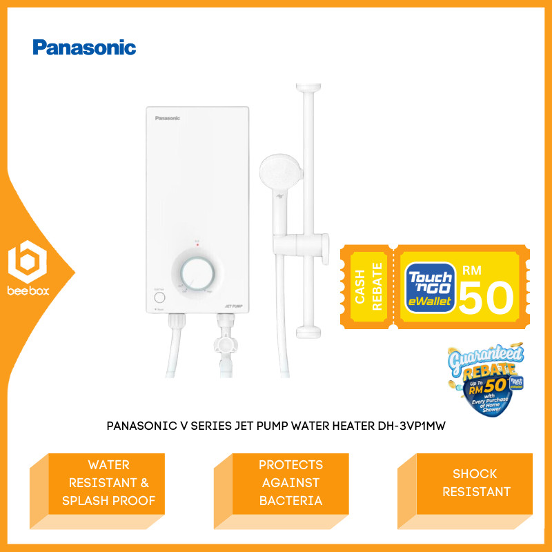 Panasonic Jet Pump Standard Series Home Shower Heater Auto Cut Off 3 ...