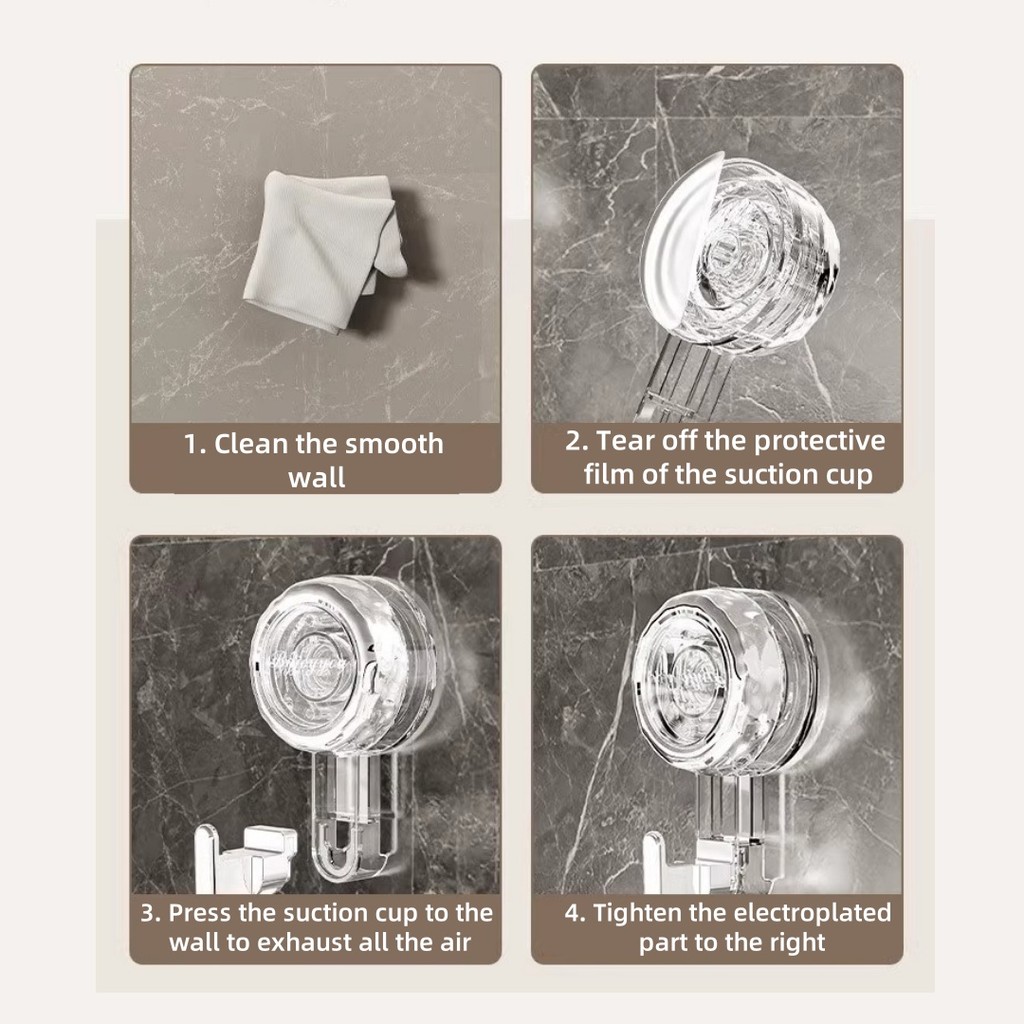 COLOGO 🥇 Suction Cup Duty Shower Hooks Reusable Vacuum Storage Hanger ...