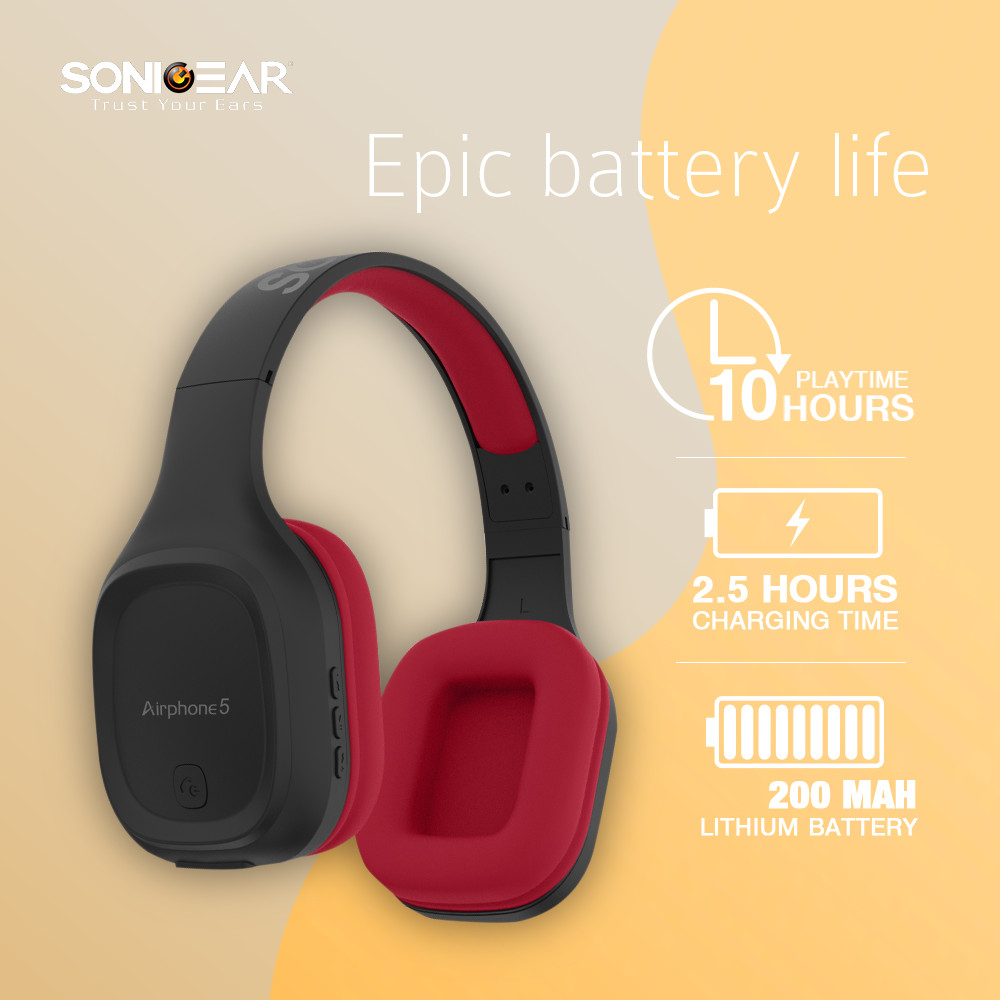 SonicGear Airphone 5 Bluetooth 5.0 Headphone | High Clarity | Strong ...