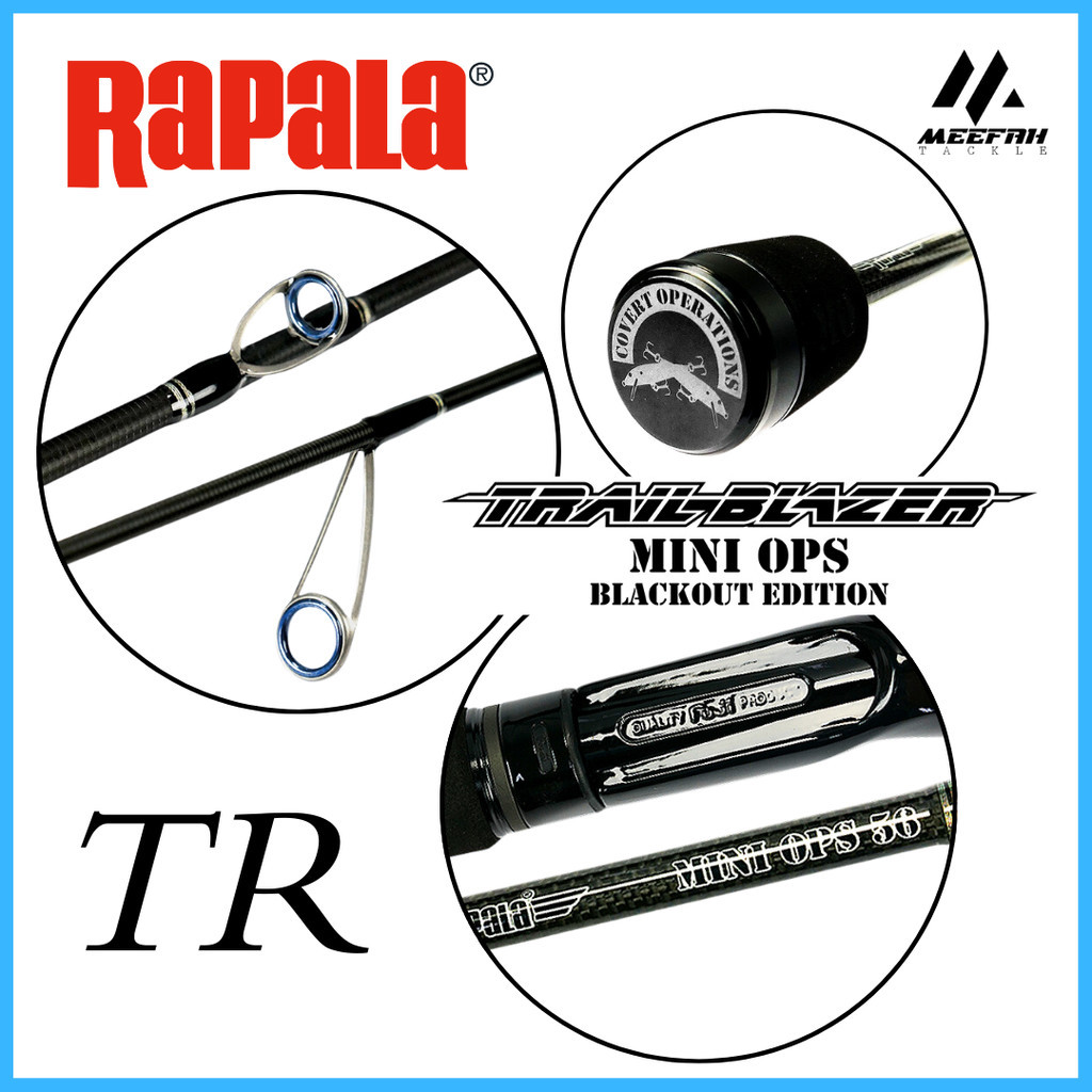 RAPALA TRAILBLAZER MINI OPS Blackout Edition UL Travel 4pcs - Fishing ...