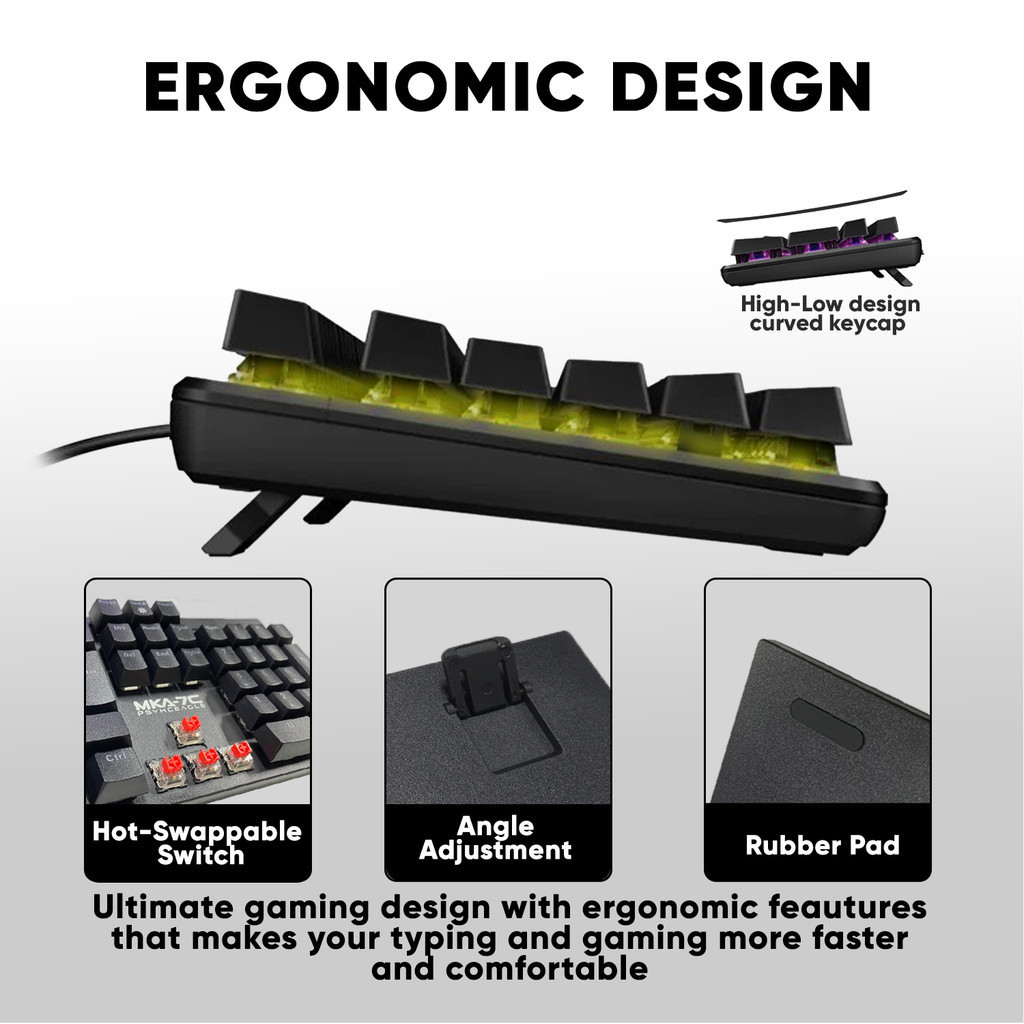 Armaggeddon MKA 7C Mechanical Keyboard | Hot-Swap | 104 Full Size ...