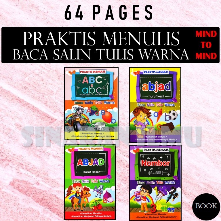 PRAKTIS MENULIS PRASEKOLAH KANAK-KANAK TADIKA BACA SALIN TULIS WARNA ...