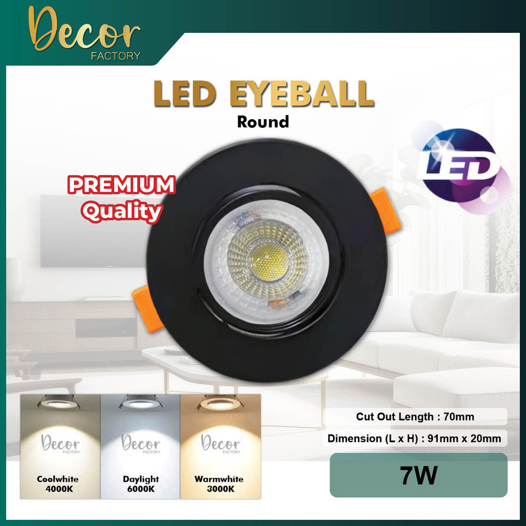 [2 Years Warranty] 3W 5W 7W 10W LED Eye ball LED Recessed Eyeball ...