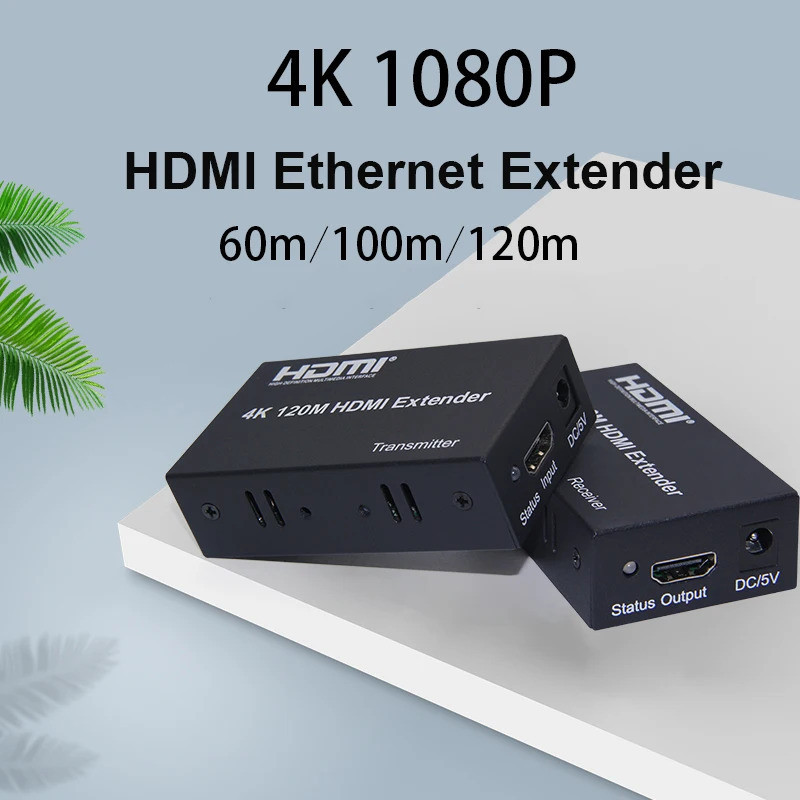4k 100M 120m HDMI Extender Via Cat5e Cat6 Rj45 Ethernet Cable Video ...