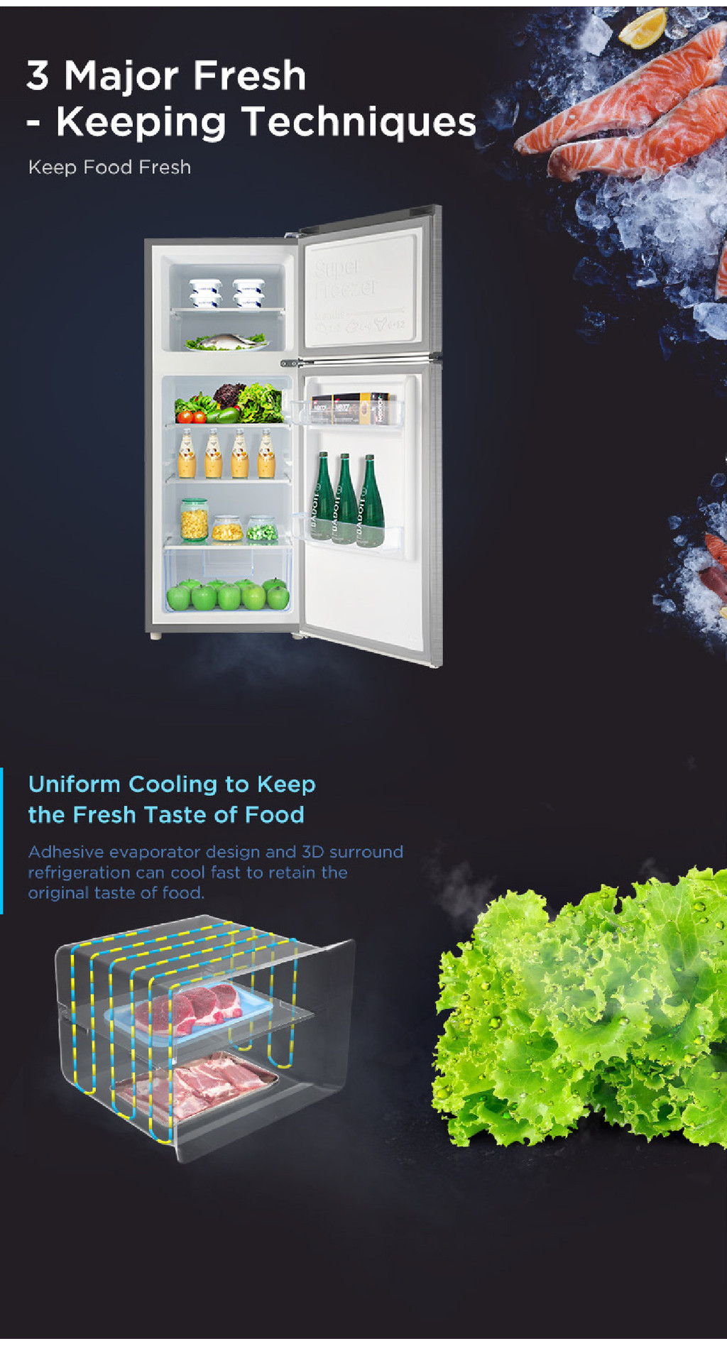 [FREE SHIPPING] TCL 165L Two-Door Top Mounted Refrigerator Mini Fridge ...