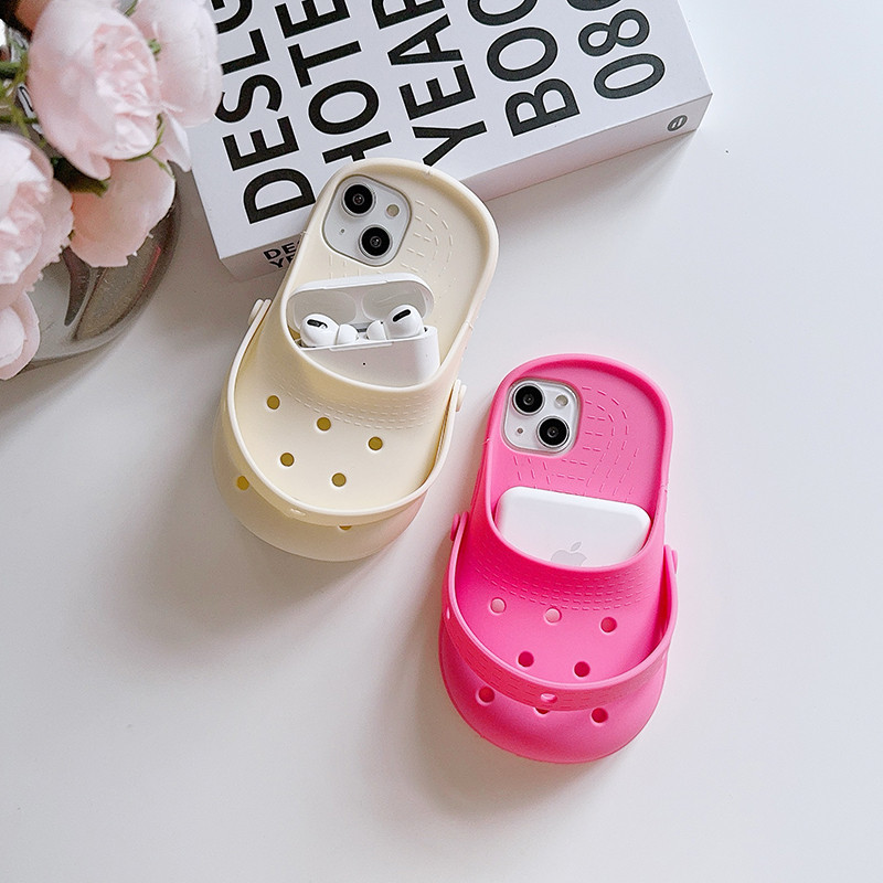Creative Silicone White Crocs Slippers Phone Case Compatible for iPhone ...