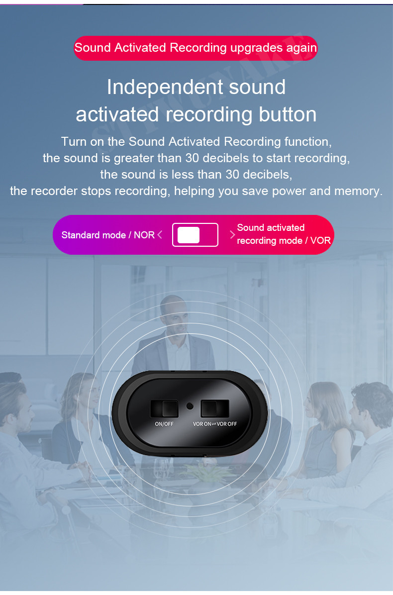 500 Hours Time Mini Voice Activated Recorder Built-in Magnet Spy Small ...