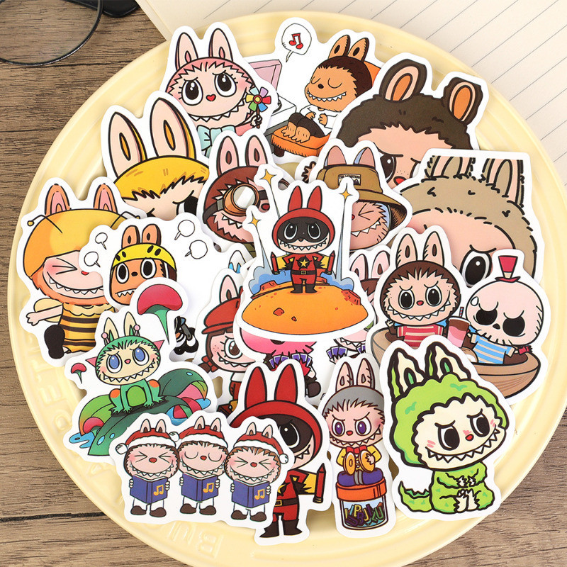 53 Pcs Self-Adhesive Cartoon Labubu Envelope Decorative Stickers ...