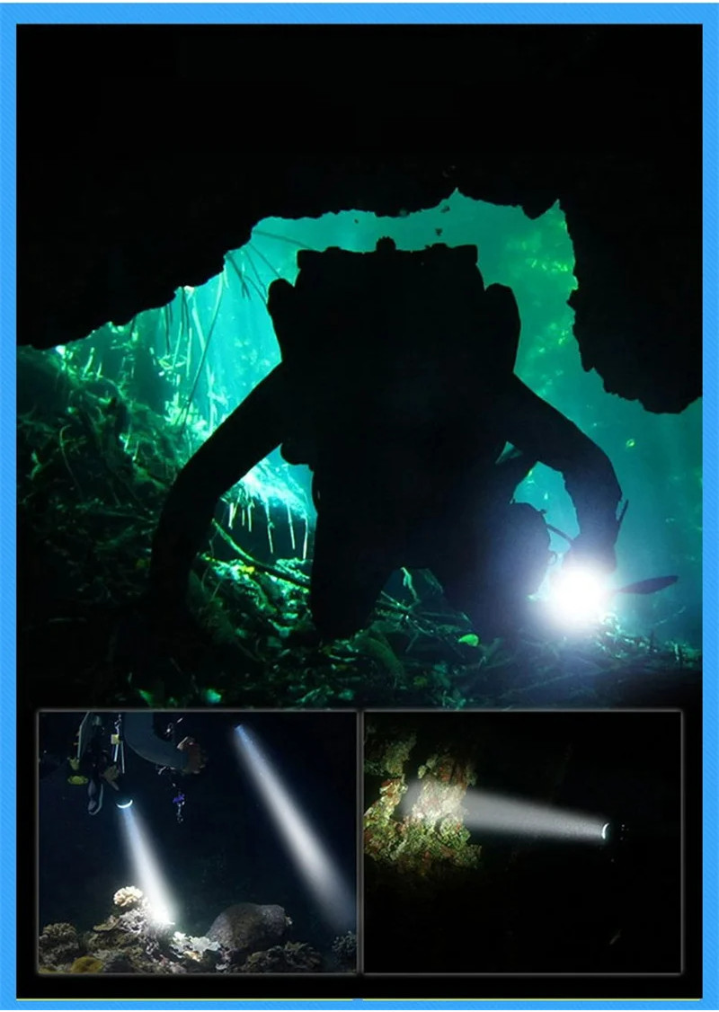 High Power Deep Diving Flashlight Professional Underwater Lighting ...