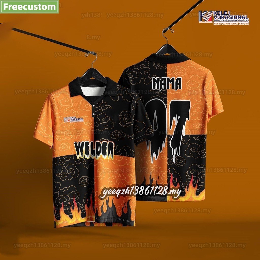 WELDER Jersey Viral Design Jersey Class Retro Collar Shirt Ootd Murah ...