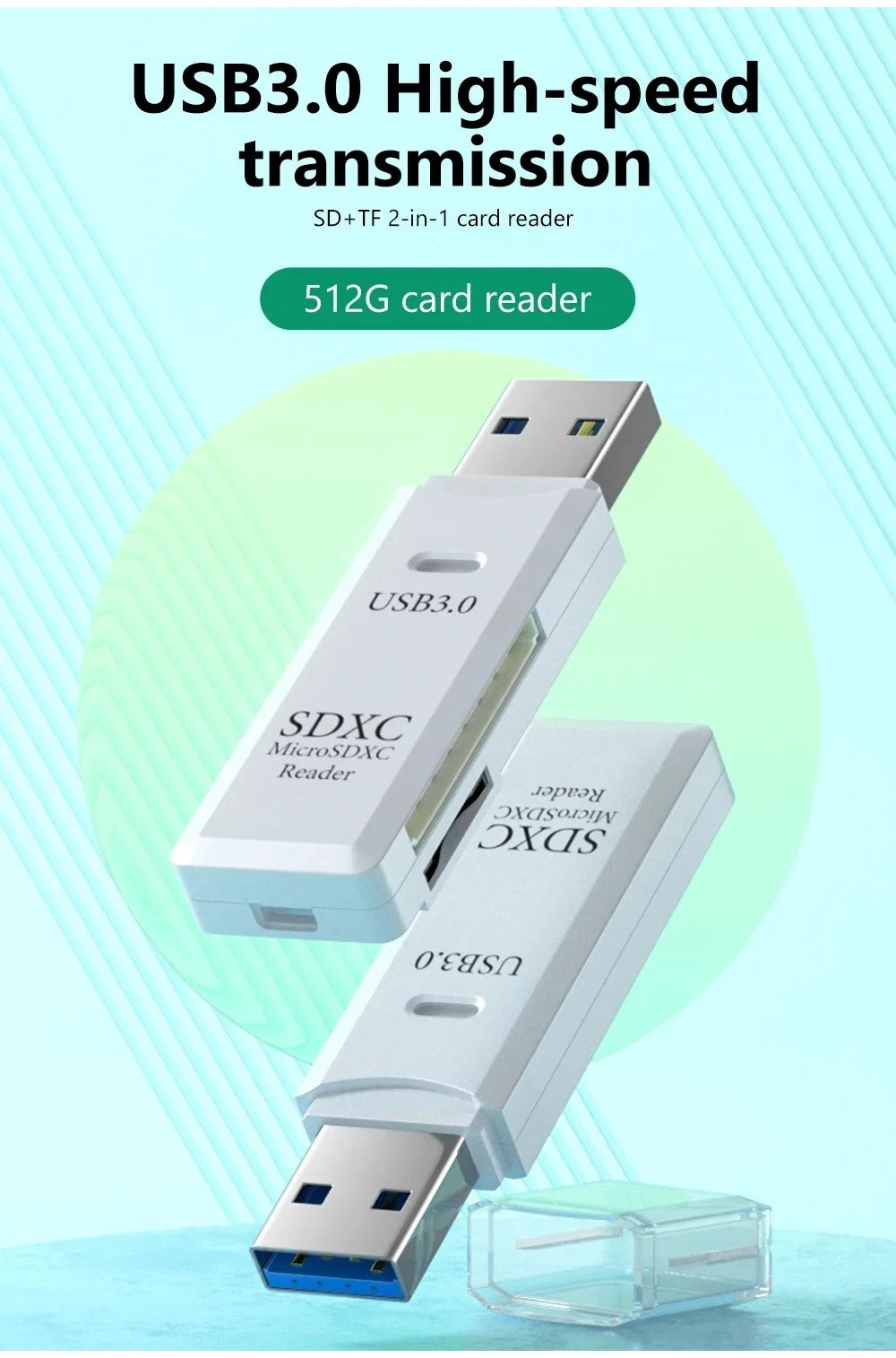 BENOSEM USB 3.0 Micro SD Card Reader, 5Gbps 2-in-1 SDXC Card Reader to ...