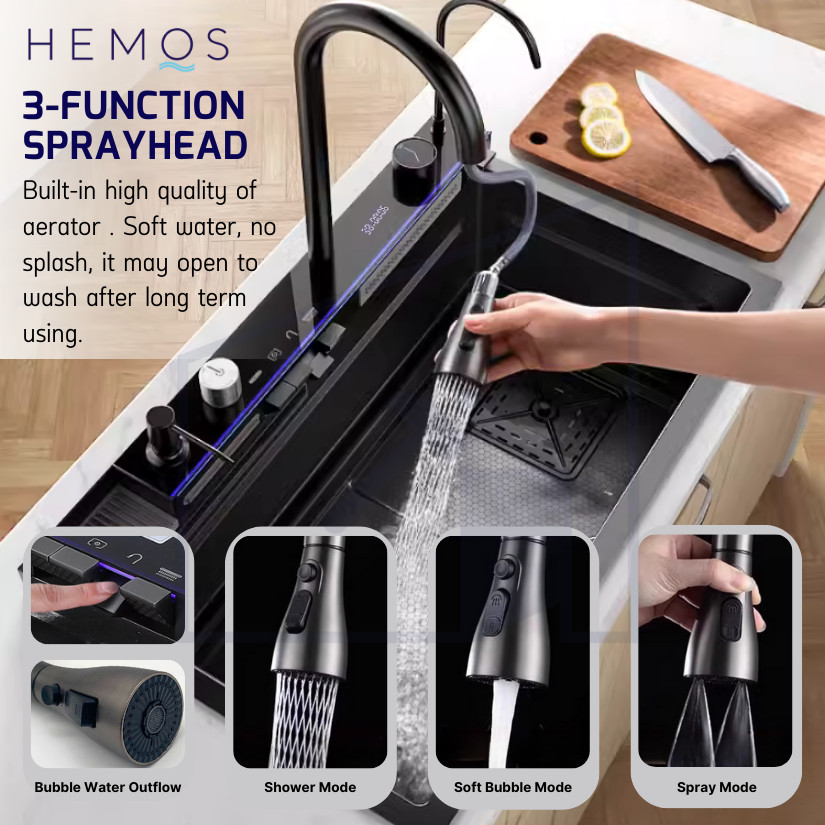 HEMOS 750X460MM MULTIPURPOSE KITCHEN 3.0MM THICKNESS JINGYU SINK CW ...