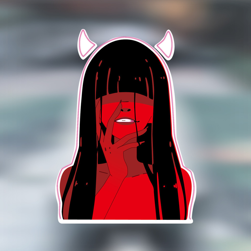 JDM Red Devil Goddess Waterproof Reflective Scratches Cover Bumper Door ...